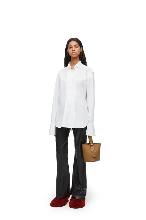 Loewe Pleated Cotton Shirt - White