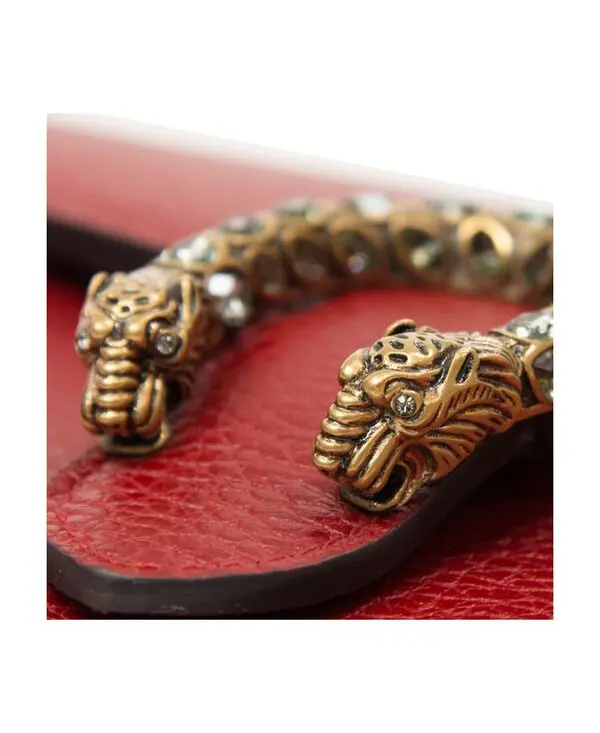 Gucci Dionysus Leather Mini Chain Bag - Red