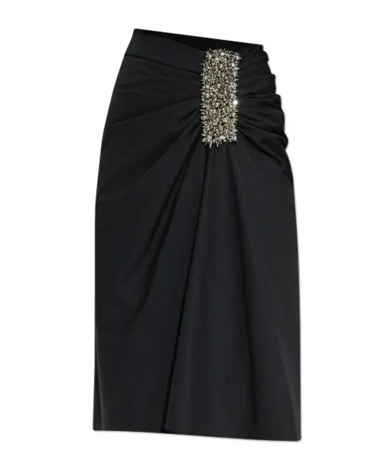 Dries Van Noten High Waist Skirt With Embellished Draping