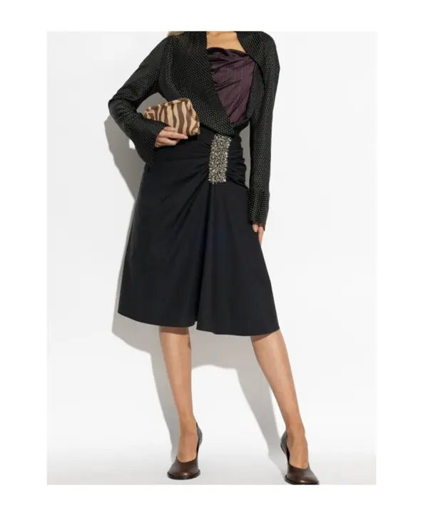 Dries Van Noten High Waist Skirt With Embellished Draping