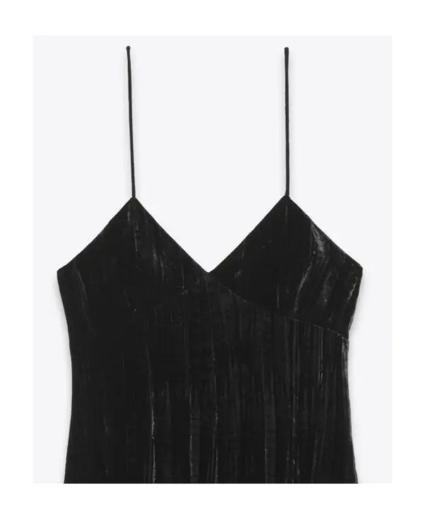 Saint Laurent Sleeveless Velvet Mini Dress