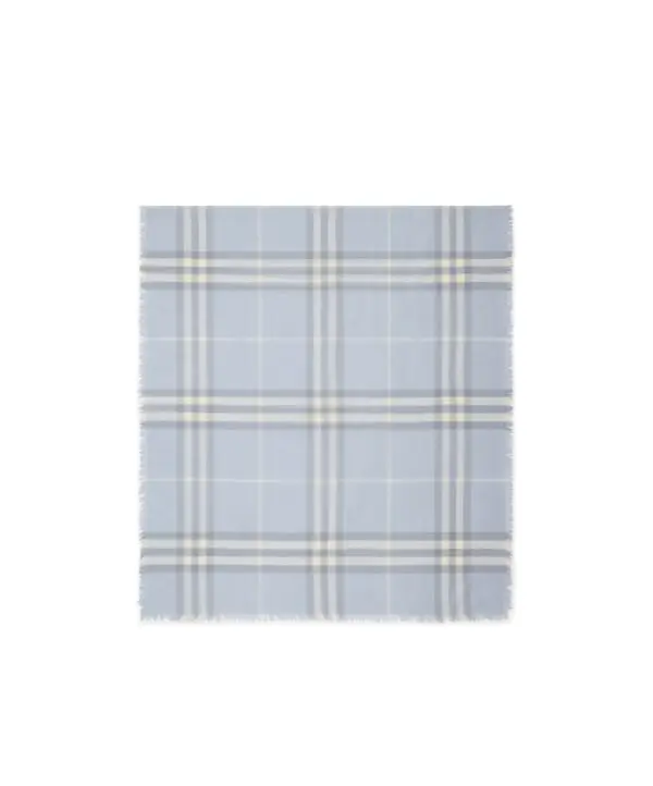 Burberry Wide-check Frayed-edge Scarf - Mist