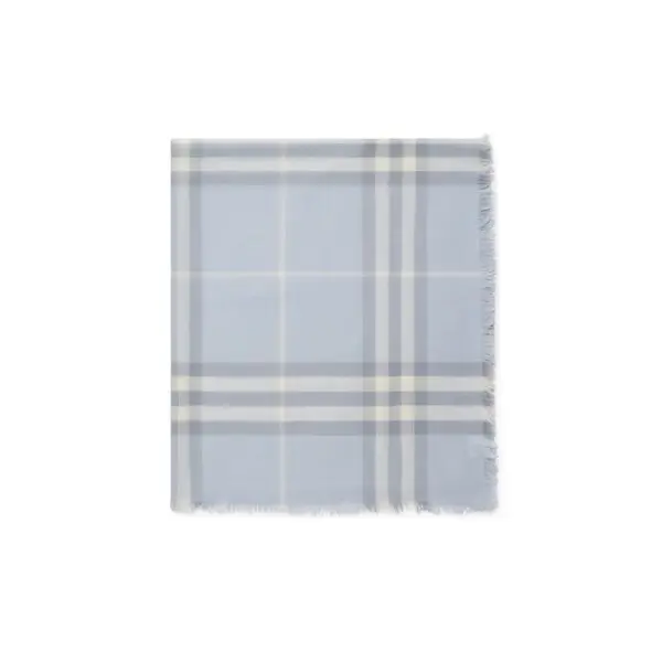 Burberry Wide-check Frayed-edge Scarf - Mist