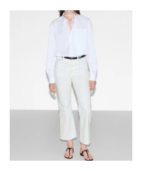 Gucci Embossed Logo Long Sleeve Shirt With Tie Detail