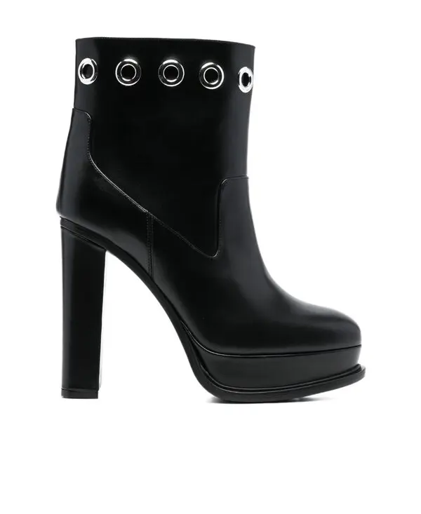 Alexander McQueen Eyelet Detailed Platform Boots