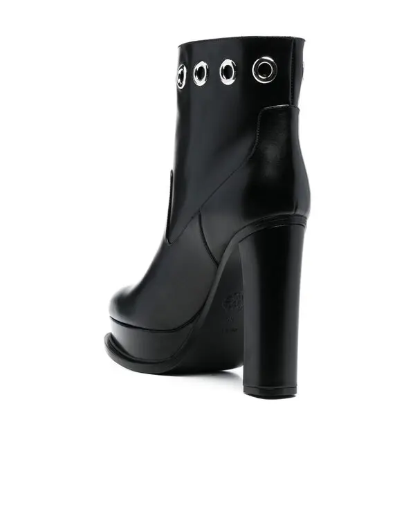 Alexander McQueen Eyelet Detailed Platform Boots