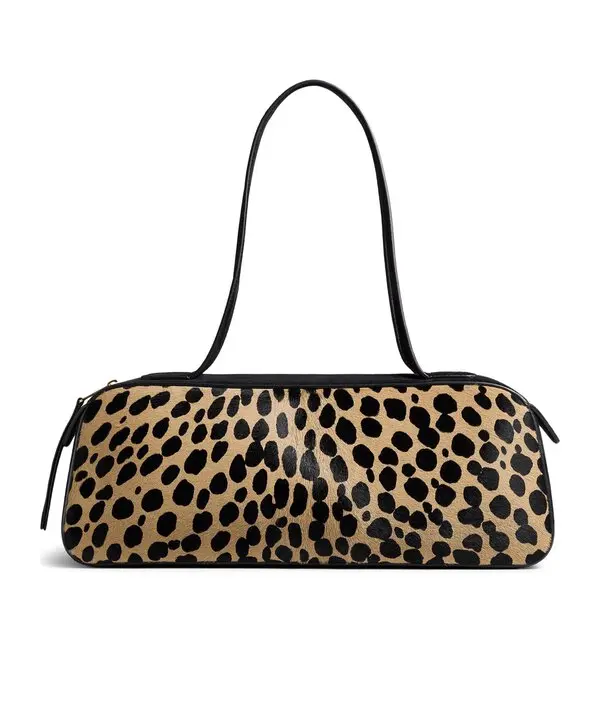 Khaite Simona Leopard-printed Shoulder Bag - Camel Black