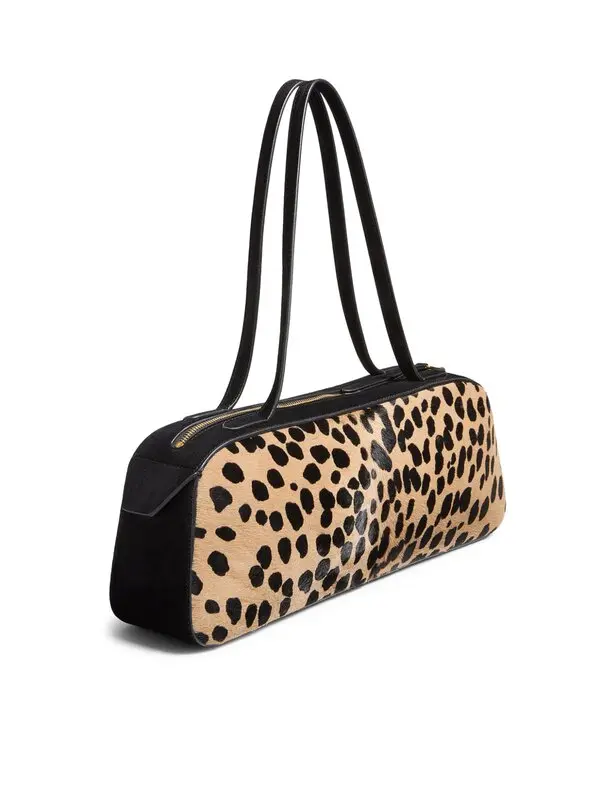 Khaite Simona Leopard-printed Shoulder Bag - Camel Black