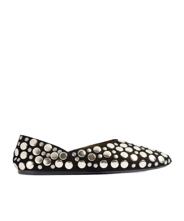 Khaite Flat Ballet Shoes With Metal Studs - Black