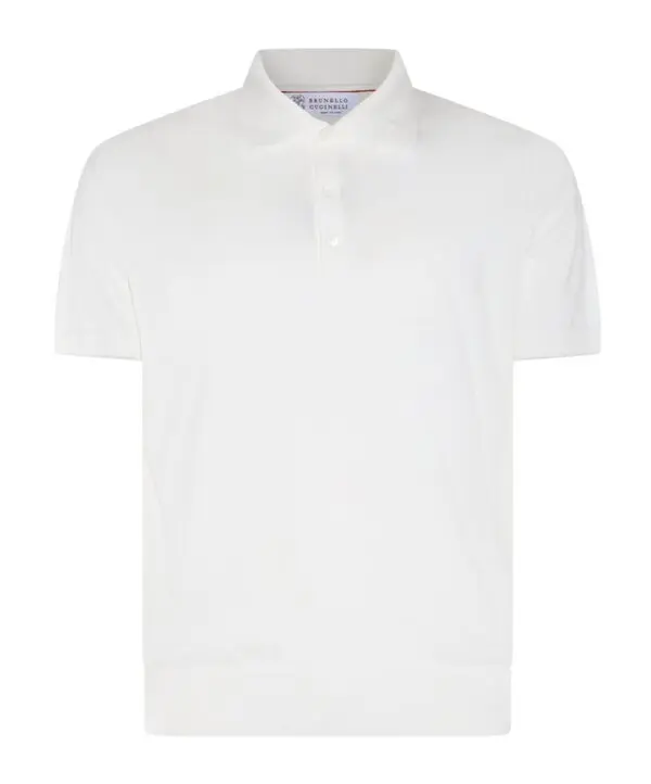 Brunello Cucinelli Fine Knit Polo Shirt - White