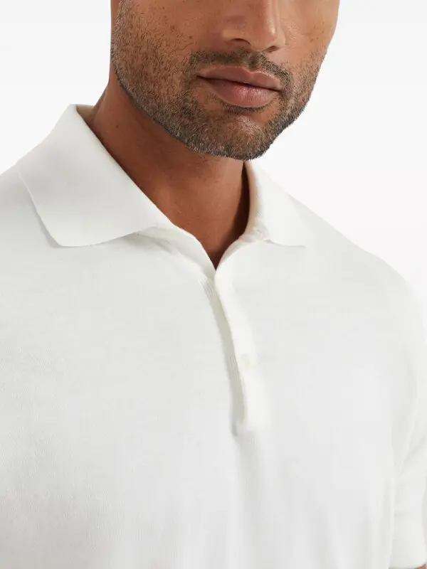 Brunello Cucinelli Fine Knit Polo Shirt - White