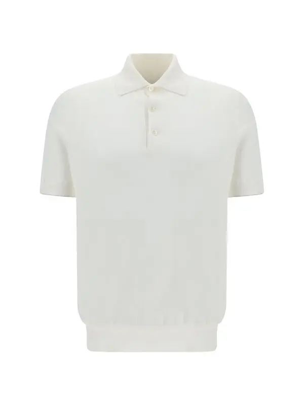 Brunello Cucinelli Short-sleeved Buttoned Polo Shirt - White