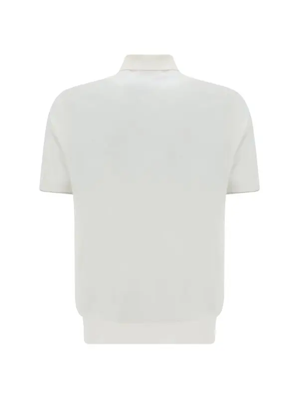 Brunello Cucinelli Short-sleeved Buttoned Polo Shirt - White