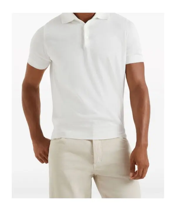 Brunello Cucinelli Short-sleeved Buttoned Polo Shirt - White