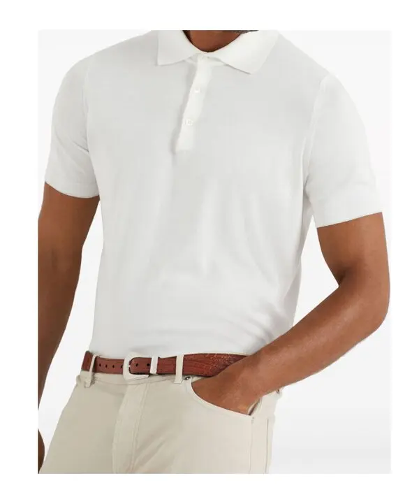 Brunello Cucinelli Short-sleeved Buttoned Polo Shirt - White