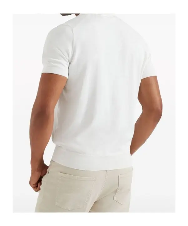 Brunello Cucinelli Short-sleeved Buttoned Polo Shirt - White