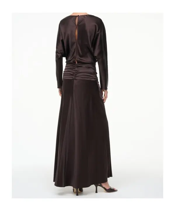 Staud Long Sleeve Ruched Maxi Dress