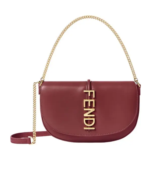 Fendi Fendigraphy Logo Lettering Chain-linked Wallet - Red
