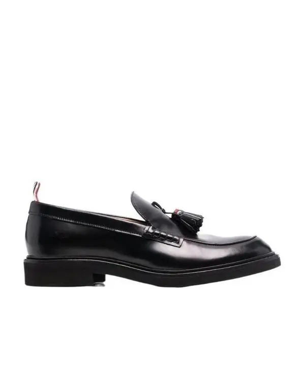 Thom Browne Round Toe Slip-on Loafers - Black