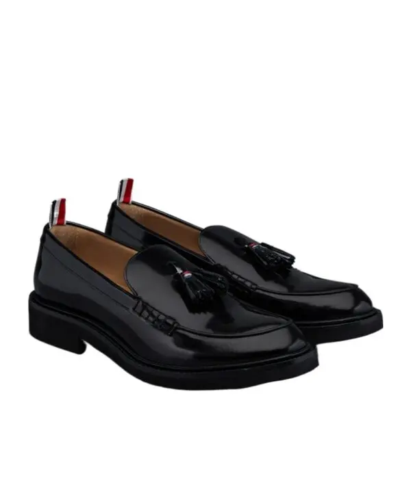 Thom Browne Round Toe Slip-on Loafers - Black