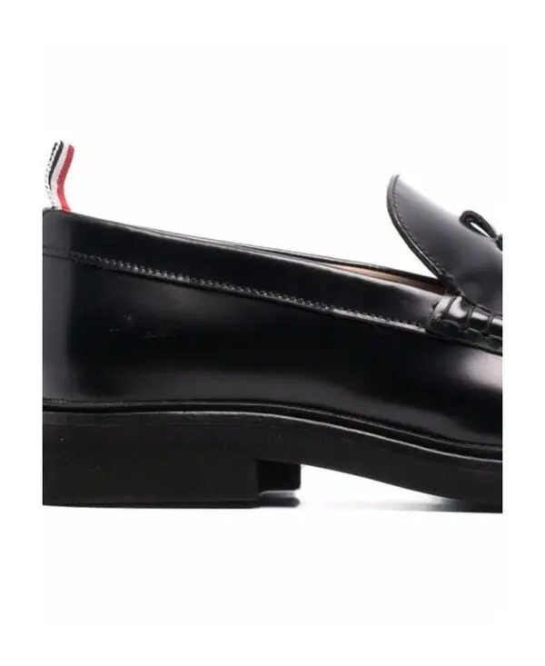 Thom Browne Round Toe Slip-on Loafers - Black