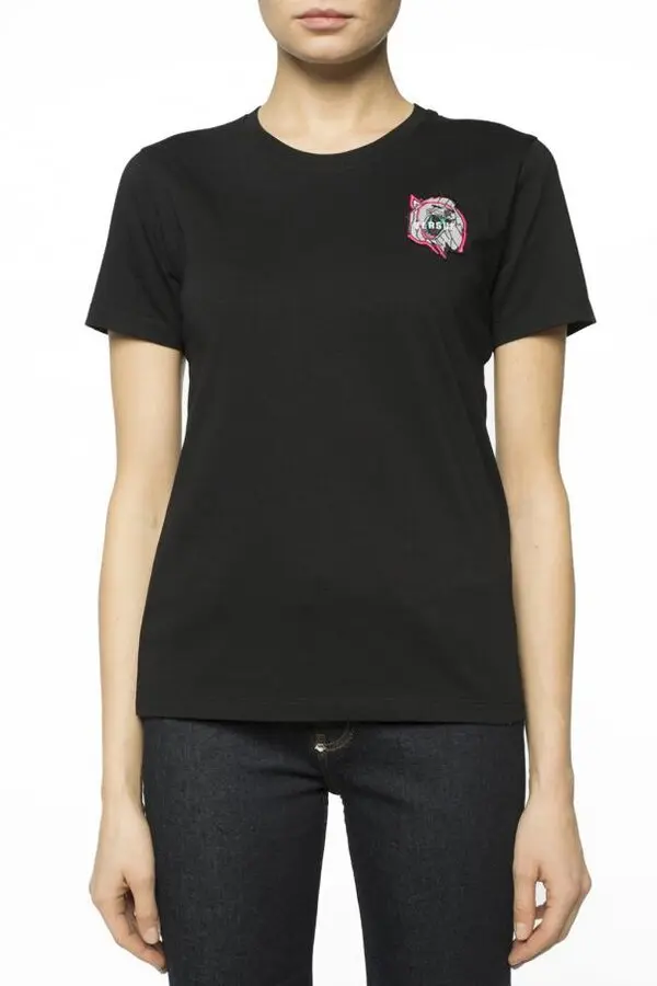 Versace Wolf Decal Sewn Short-sleeved T-shirt