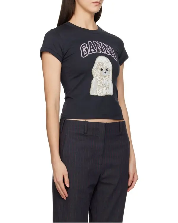 GANNI Poodle Graphic T-shirt - Black