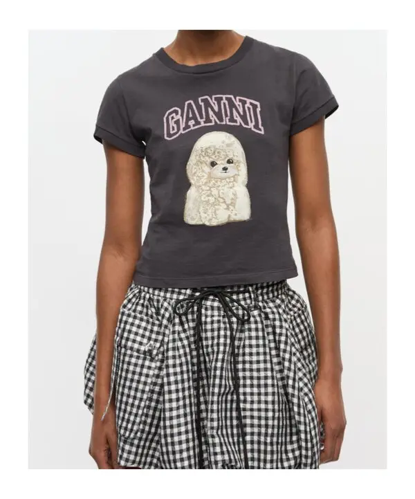 GANNI Poodle Graphic T-shirt - Black