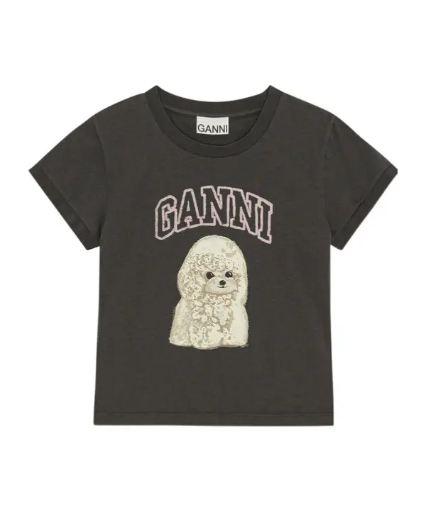 GANNI Poodle Graphic T-shirt - Black