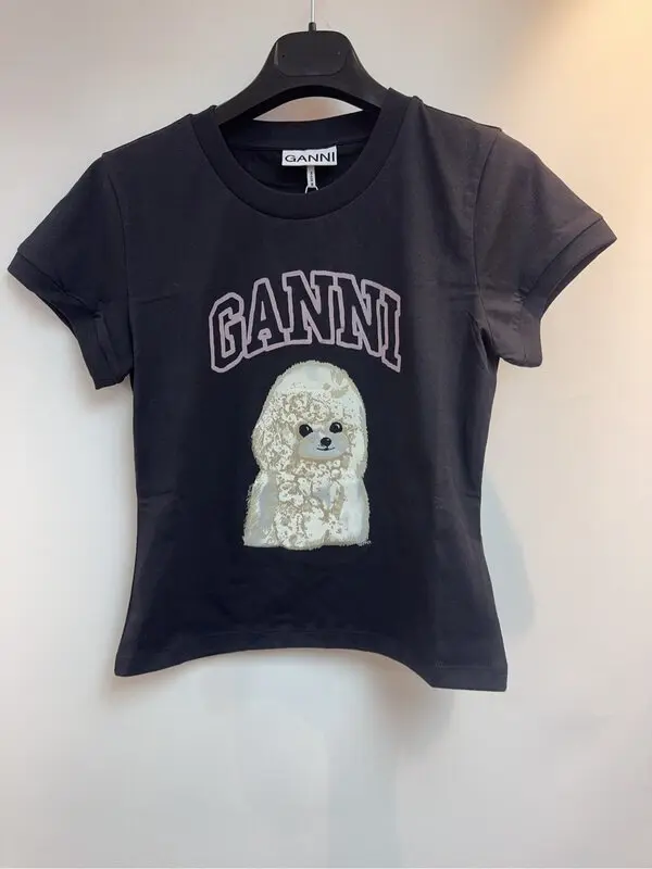GANNI Poodle Graphic T-shirt - Black