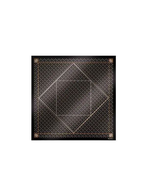 Max Mara Printed Silk Oversized Scarf - Black