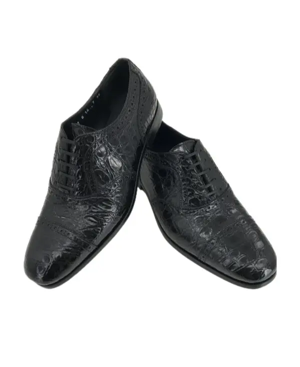 FERRAGAMO Embossed Leather Lace-up Oxford Shoes