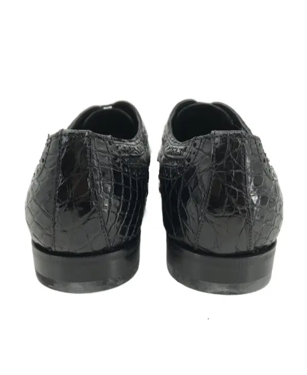 FERRAGAMO Embossed Leather Lace-up Oxford Shoes