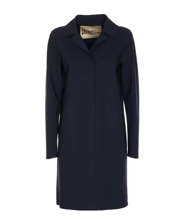 Herno Single-breasted Long-sleeved Coat - Black
