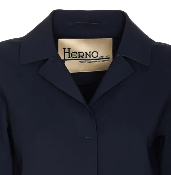 Herno Single-breasted Long-sleeved Coat - Black