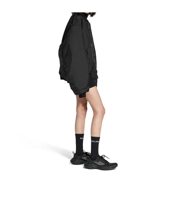 Balenciaga Large-fit Bomber Jacket With Patch Detail