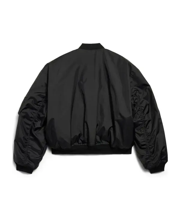 Balenciaga Large-fit Bomber Jacket With Patch Detail