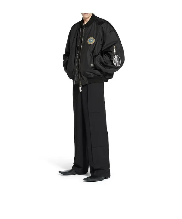 Balenciaga Large-fit Bomber Jacket With Patch Detail