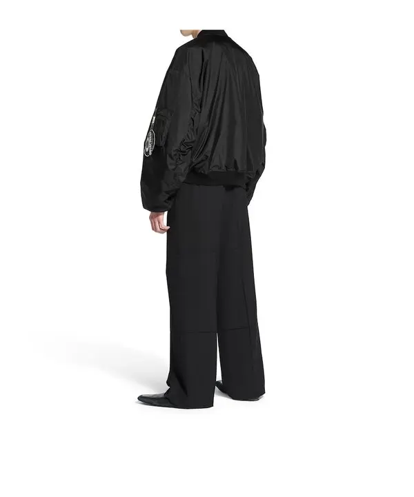 Balenciaga Large-fit Bomber Jacket With Patch Detail
