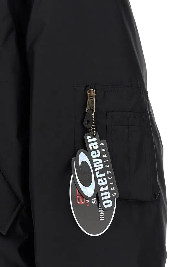 Balenciaga Large-fit Bomber Jacket With Patch Detail