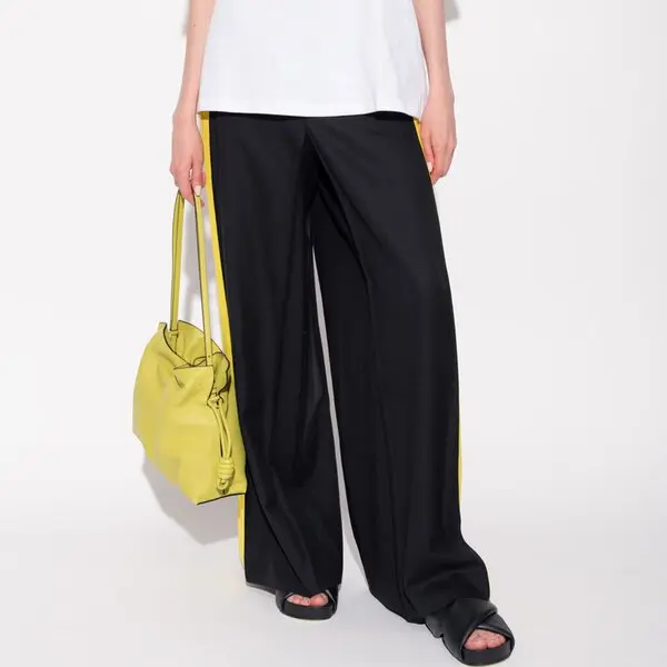 Loewe Wide Leg Trousers In Wool With Contrast Piping
