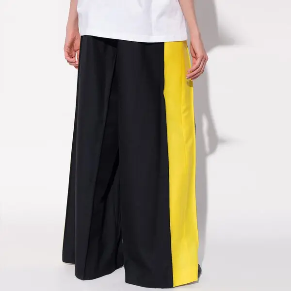 Loewe Wide Leg Trousers In Wool With Contrast Piping