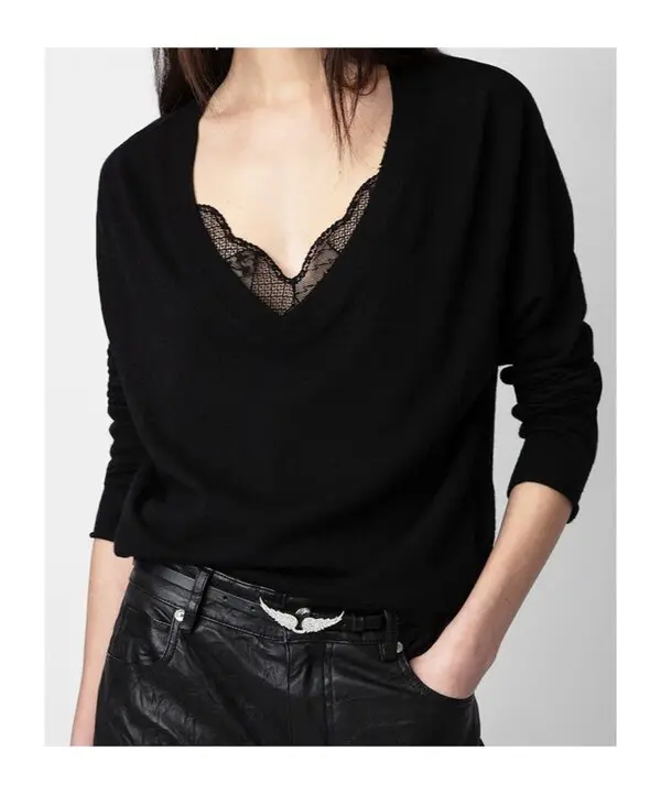 Zadig&Voltaire V-neck Sweater With Iconic Hollowed-out Detail