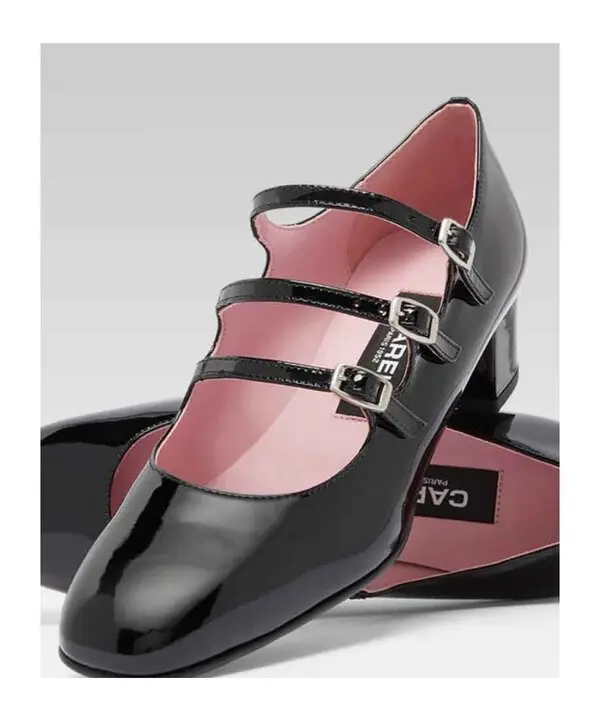 CAREL Round Toe Mary Jane Shoes With Buckle Detailing