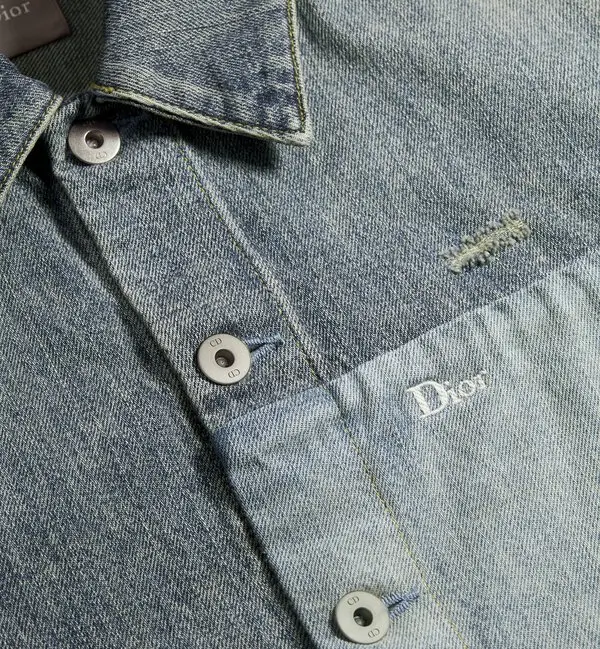 Dior Patchwork Effect Overshirt - Gray