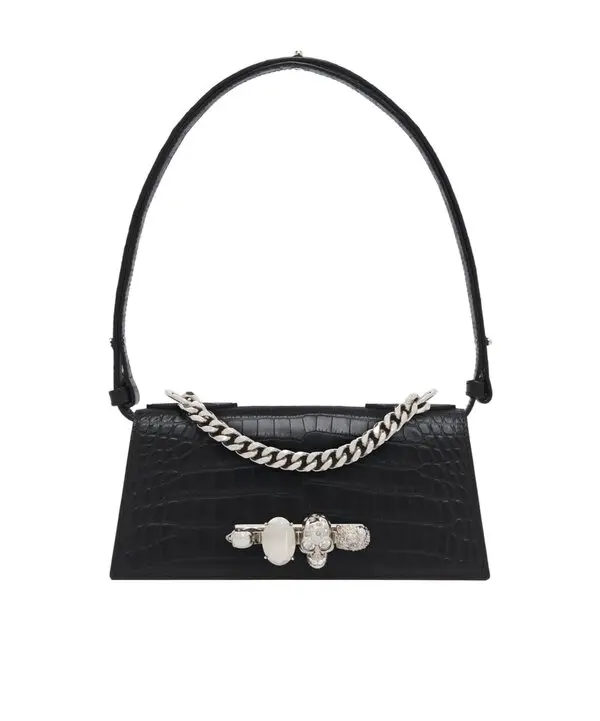 Alexander McQueen Jewelled Embossed Mini Shoulder Bag