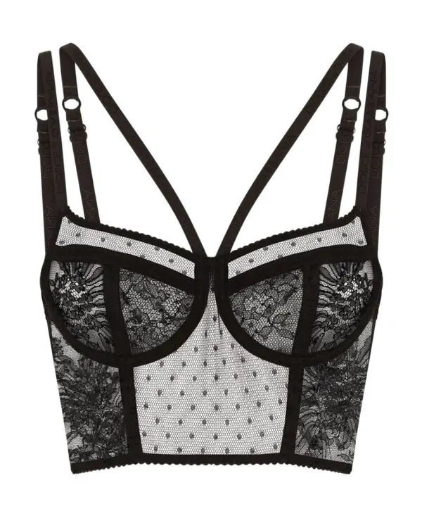 Dolce & Gabbana Dolce Gabbana Tulle Underwire Cup Corset - Black