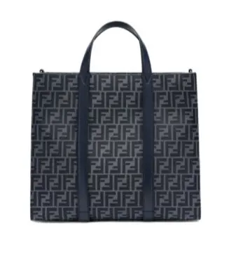 Fendi Ff Jacquard Top Handle Bag - Blue