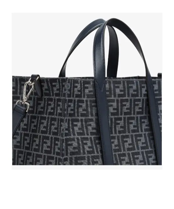 Fendi Ff Jacquard Top Handle Bag - Blue