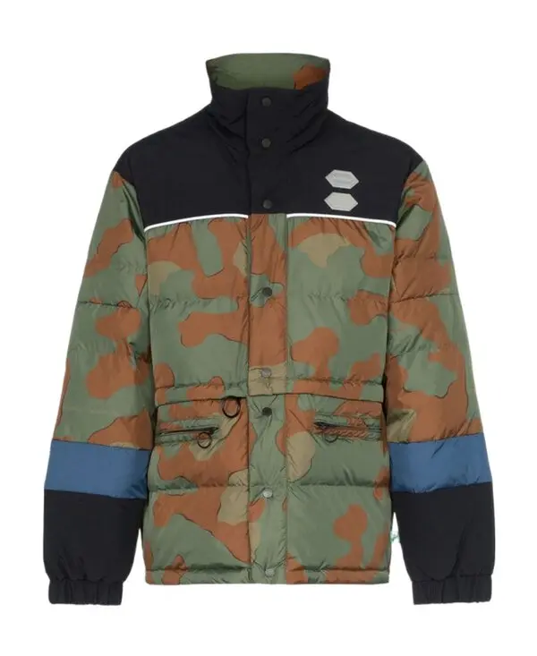 Off-White Camouflage Down Jacket - Green